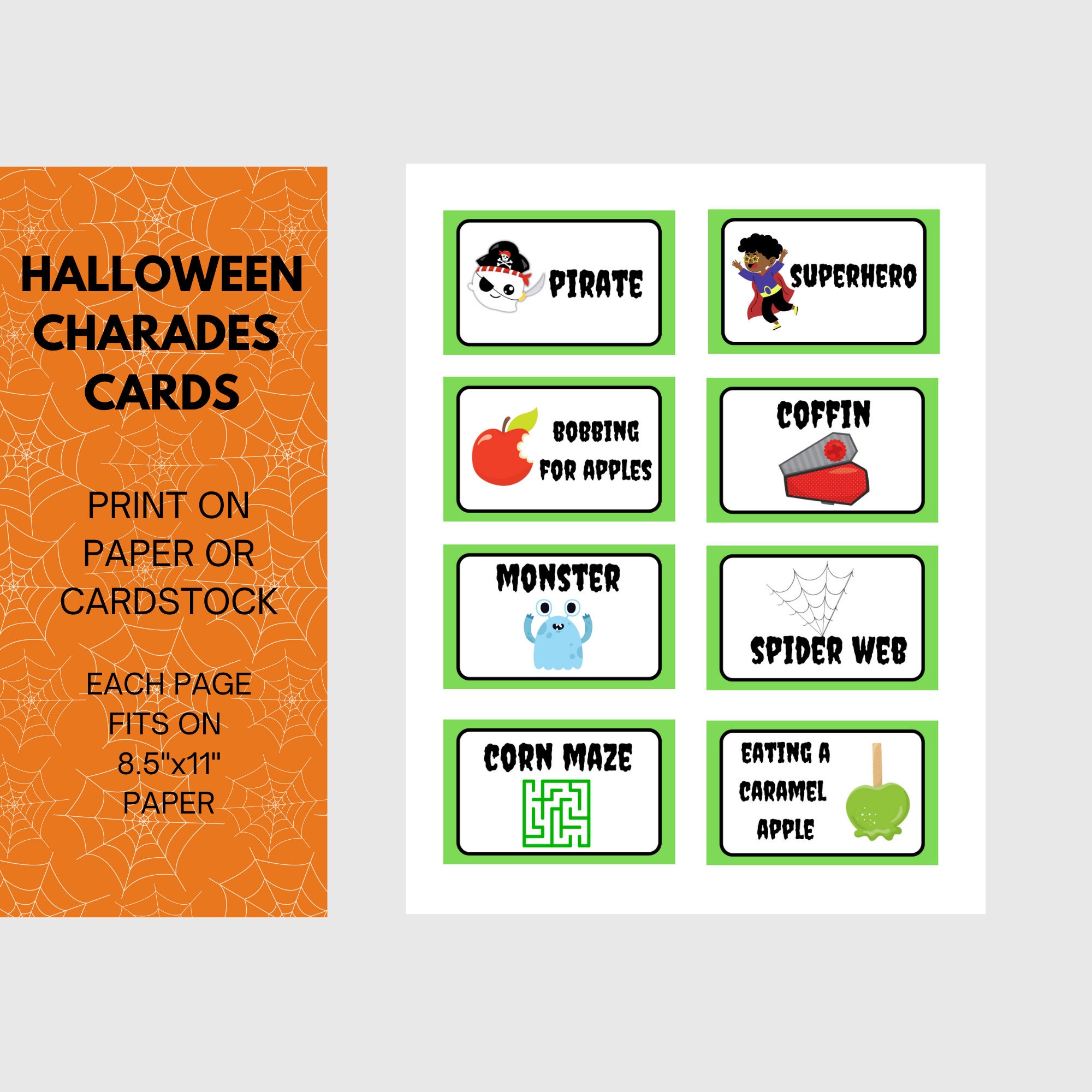 Spooky Halloween Charades Printable - Digital Download Party Game - Etsy