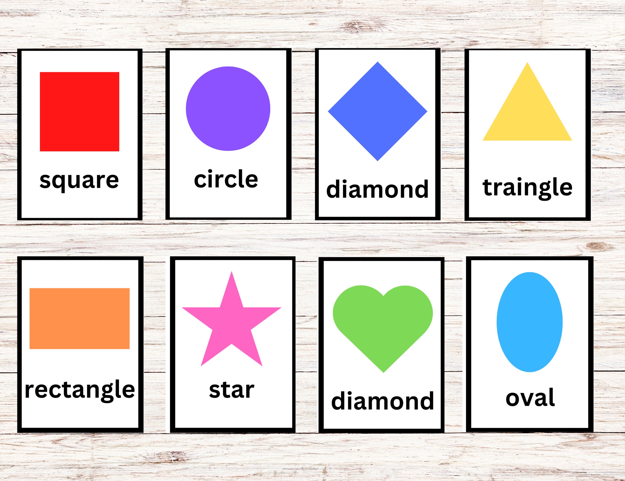 Shape Flashcards, Preschool Printable Flashcards, Toddler Flashcards ...