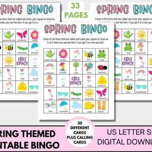 Spring Bingo Printables, Printable Bingo Game, Classroom Bingo, Sping ...