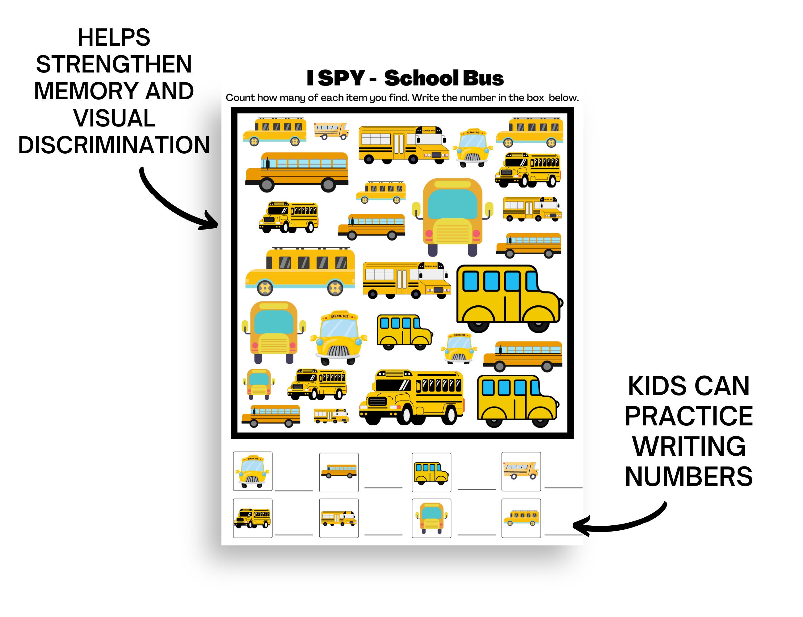 Back to School I Spy Games for Kids, Printable I Spy, Look and Find ...