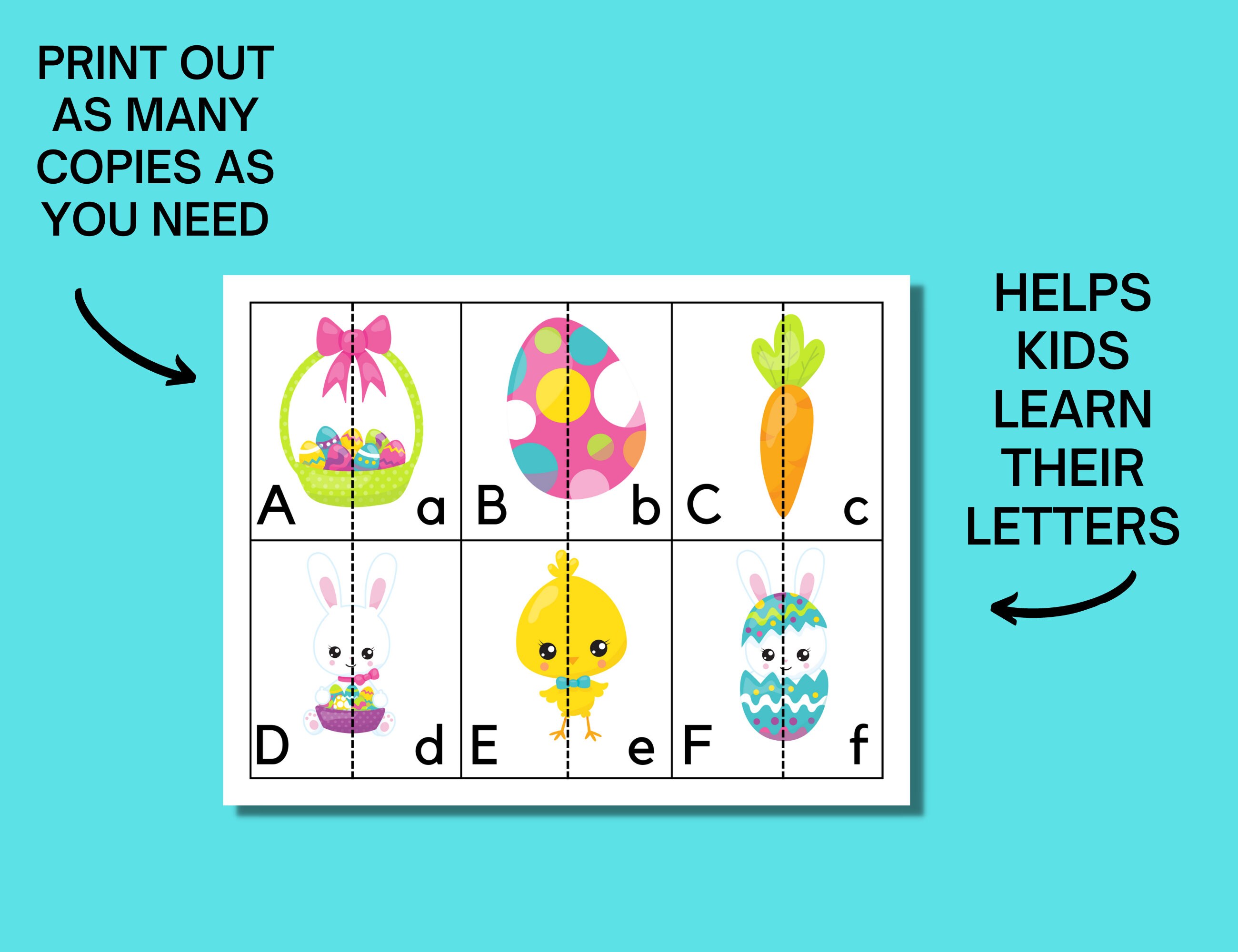 Printable Easter Letter Matching Game, Letter Recognition, Kids Easter ...