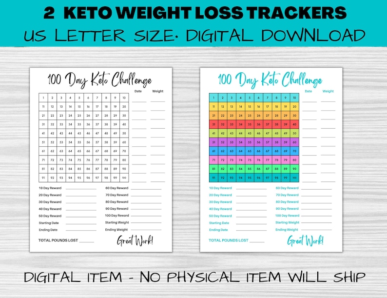 Keto Weight Loss Tracker, Keto Tracker, Low Carb, Keto, Health Tracker ...