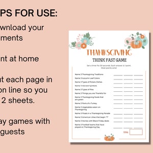 Thanksgiving Party Games, Thanksgiving Game Bundle, Thanksgiving Games ...