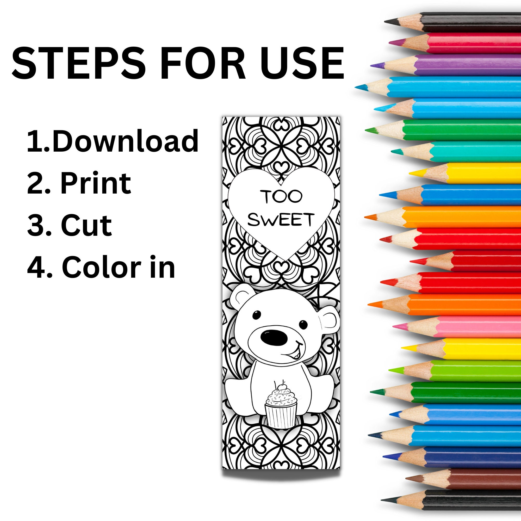 Printable Valentine's Bookmarks to Color, Valentine Coloring Bookmarks ...