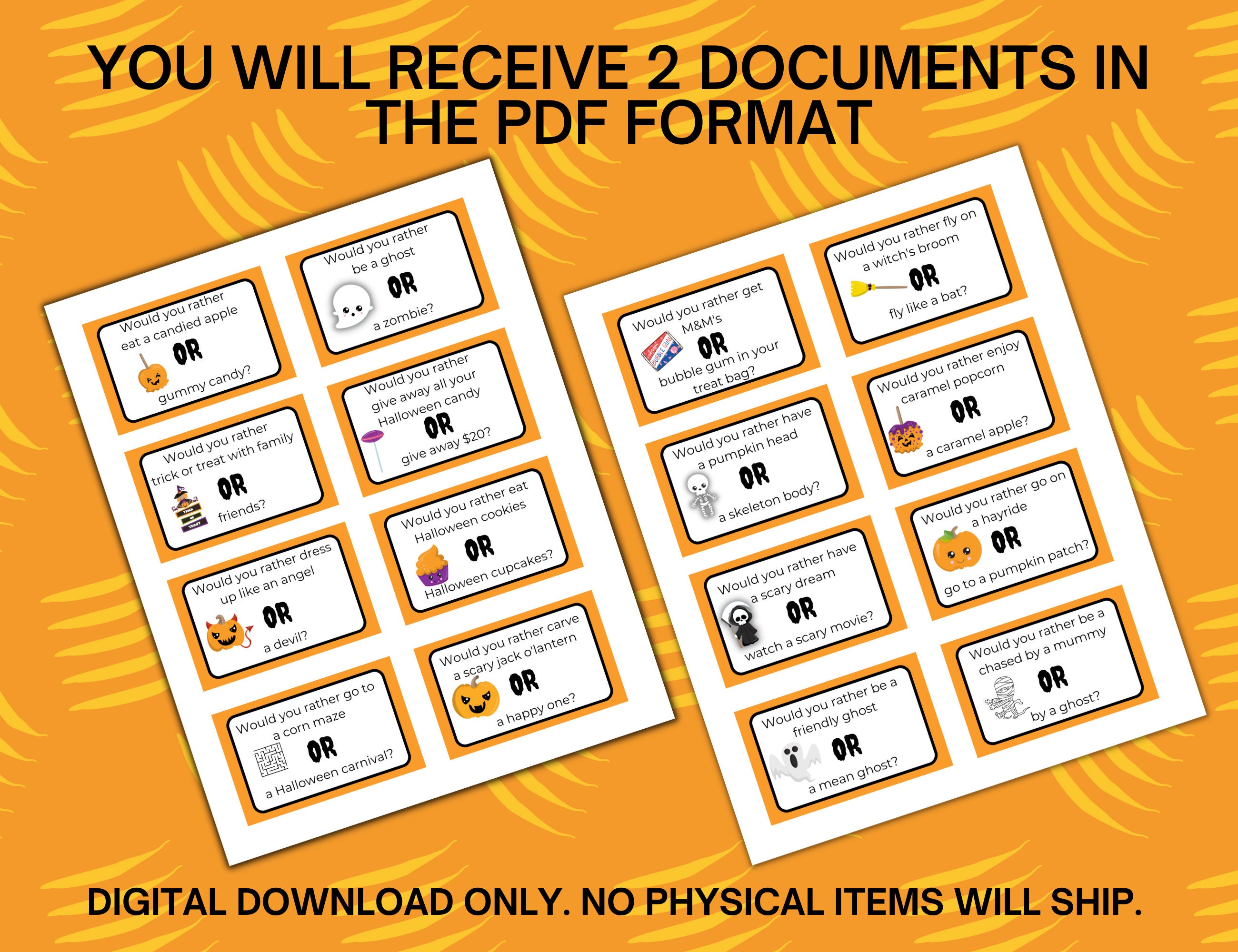 Halloween Would You Rather Game, Would You Rather Printable, Halloween ...