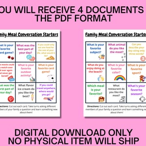 Dinner Conversation Starters, Family Dinner, Conversation Cards ...