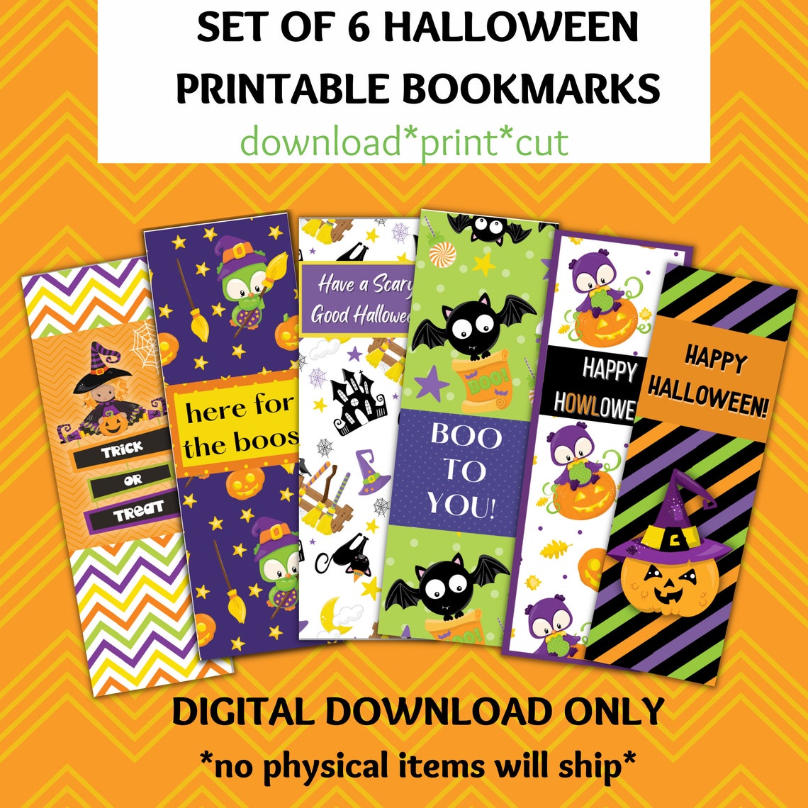 Halloween Printable Bookmarks, Halloween Bookmark , Printable Bookmarks ...