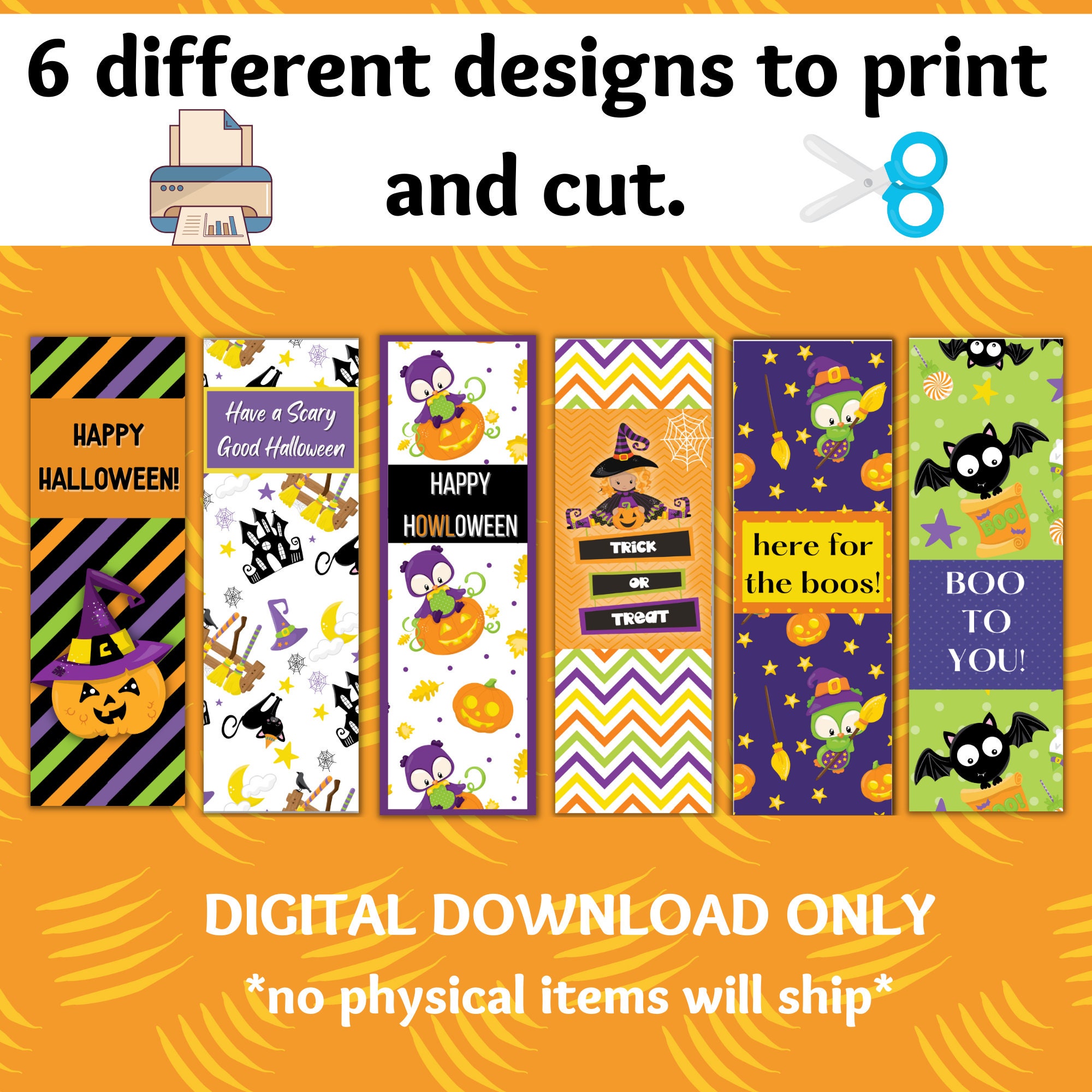 Halloween Printable Bookmarks, Halloween Bookmark , Printable Bookmarks ...