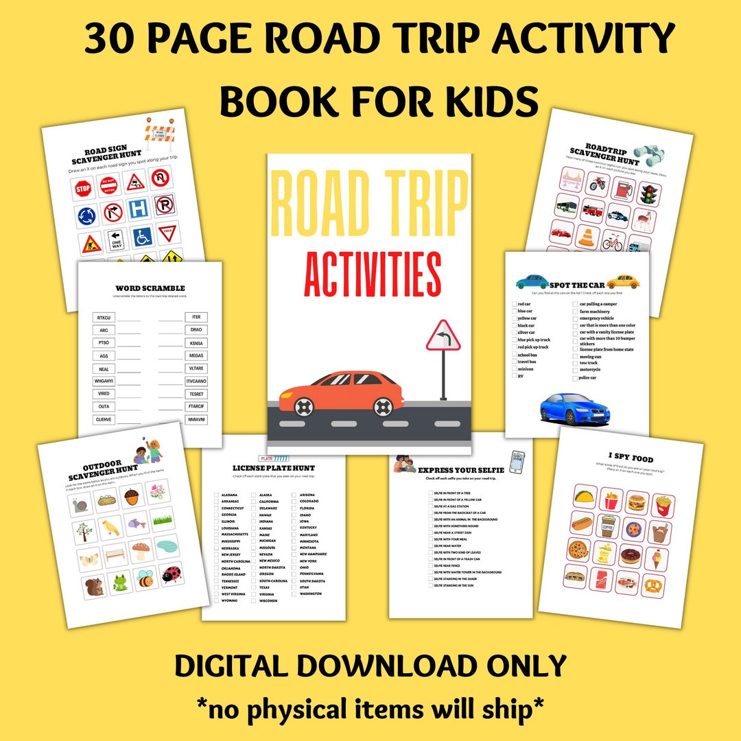 Road Trip Activity Book, Road Trip Printables, Road Trip Activities for ...