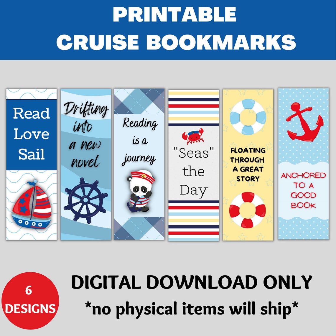 Cruise Printable Bookmarks, Vacation Bookmarks, Cruise Gifts, Summer ...