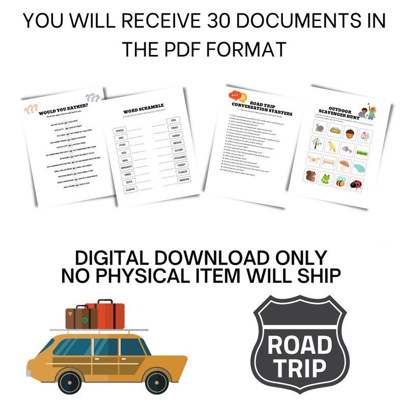 Road Trip Activity Book, Road Trip Printables, Road Trip Activities for ...