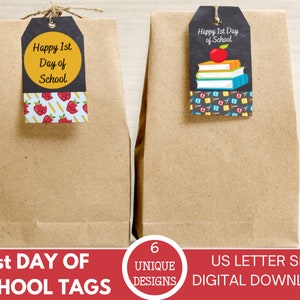 1st Day of School Gift Tags, Back to School Gift Tags, First Day of ...