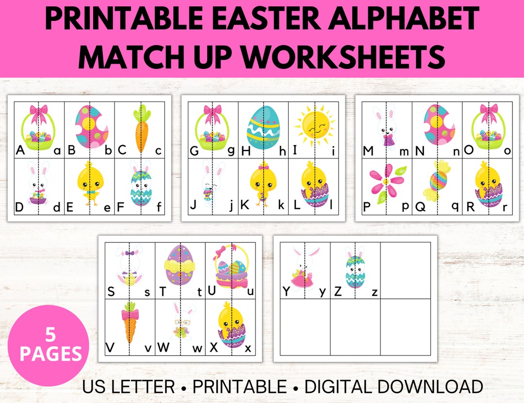 Printable Easter Letter Matching Game, Letter Recognition, Kids Easter ...