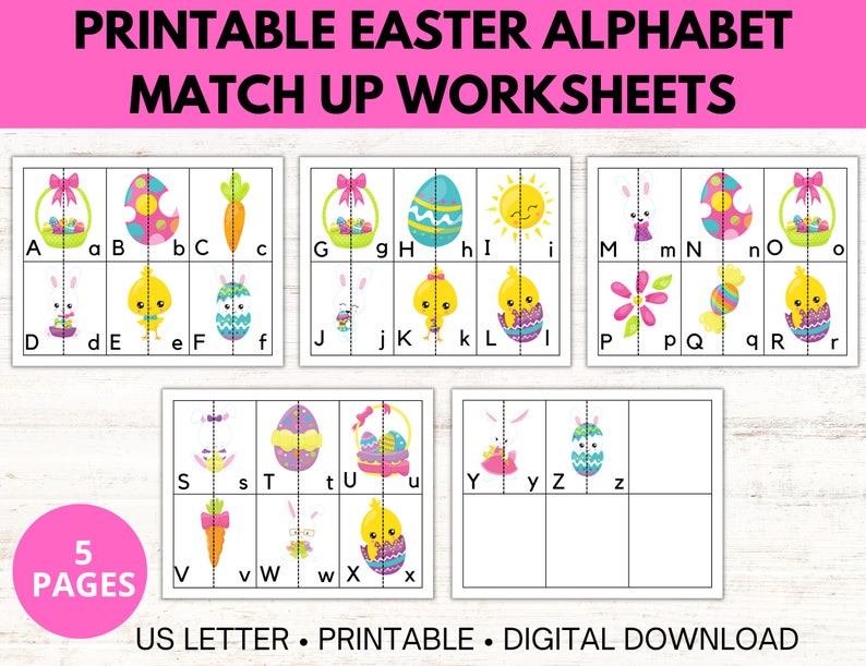 Printable Easter Letter Matching Game, Letter Recognition, Kids Easter ...