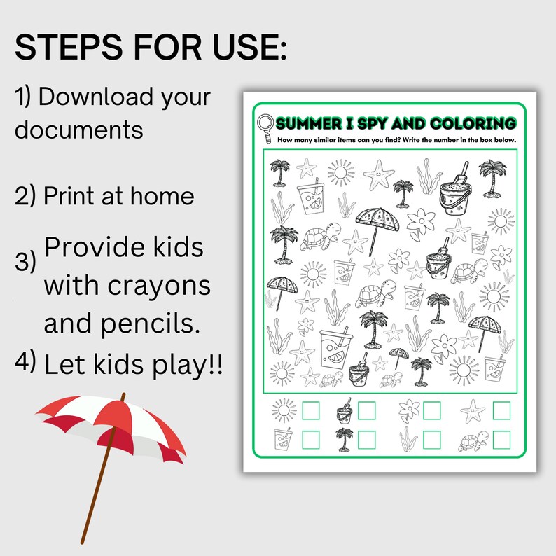 Kids Summer Activity Pack Printables, Kids Printables, Kids Summer ...