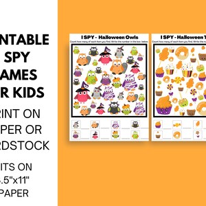 Halloween I Spy Games for Kids, Printable I Spy, Counting Game, Seek ...