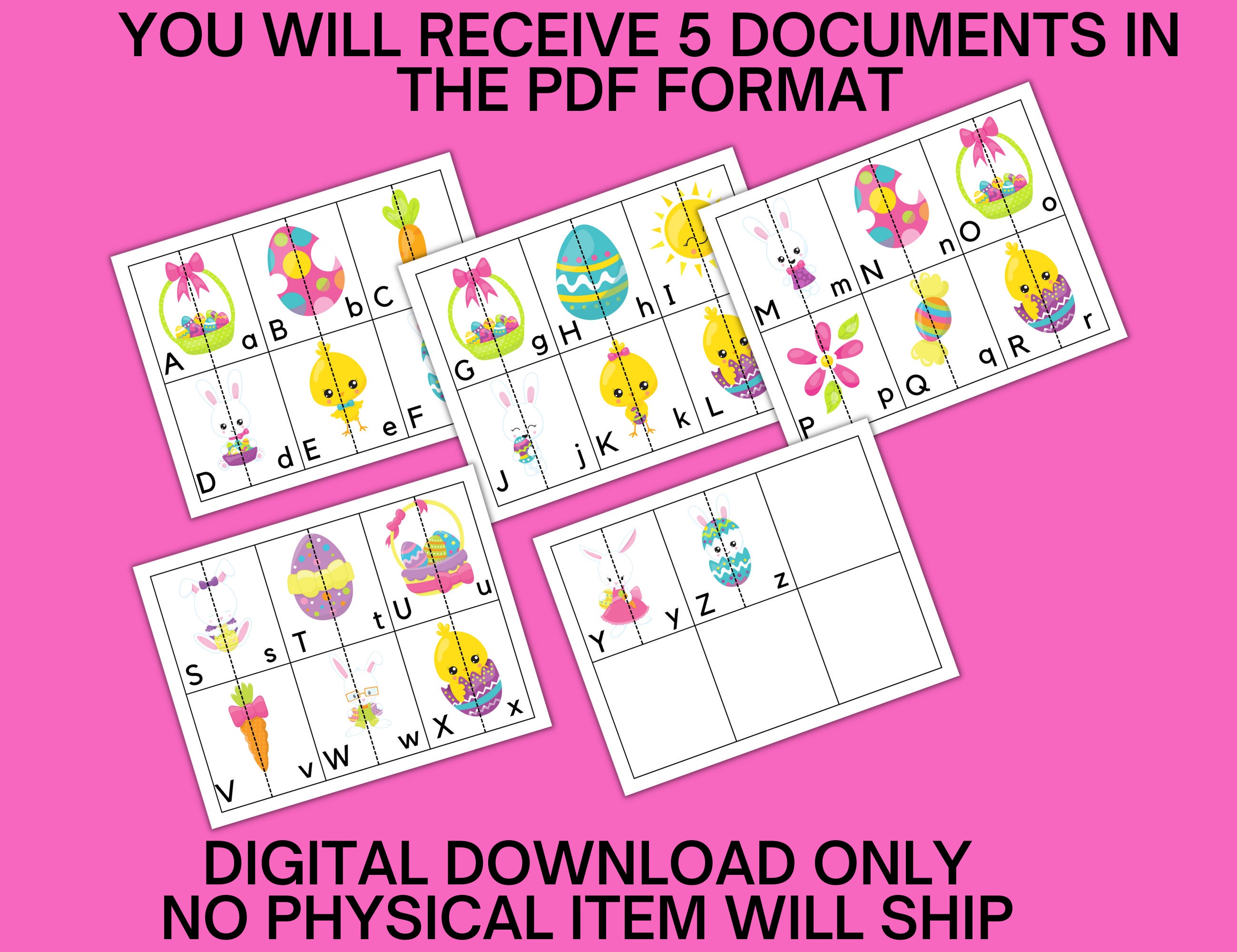 Printable Easter Letter Matching Game, Letter Recognition, Kids Easter ...