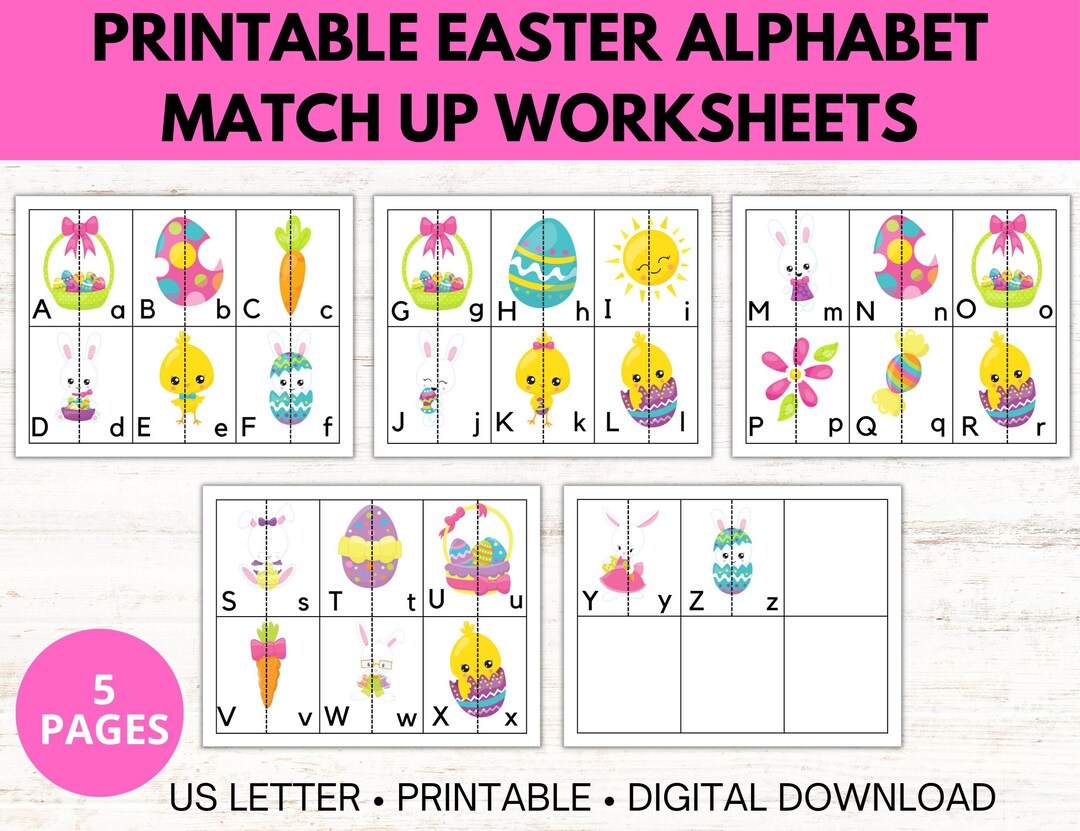 Easter Letter Matching Game: Kids Printables Alphabet Activity (digital ...