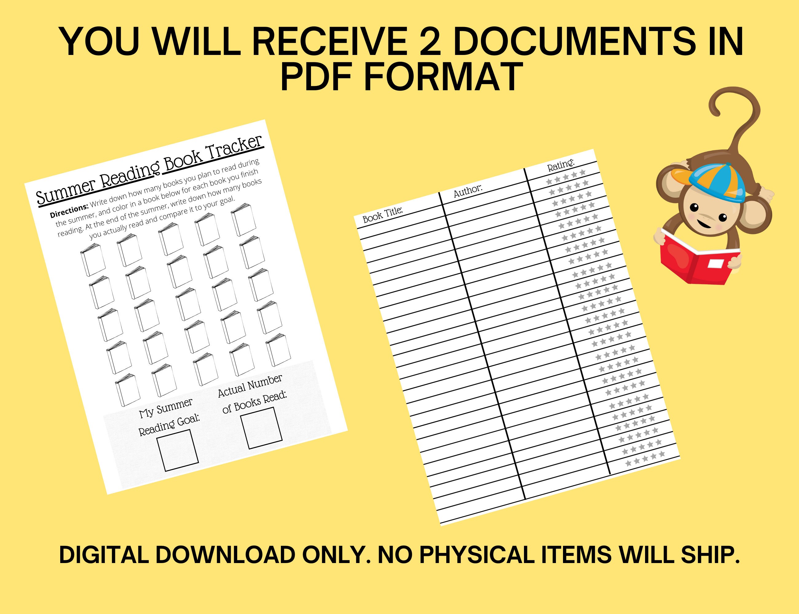 Printable Summer Reading Tracker, Book Tracker, Reading Log, Kids ...