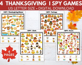 Thanksgiving I Spy Game for Kids, Printable I Spy, I Spy Games for Kids ...