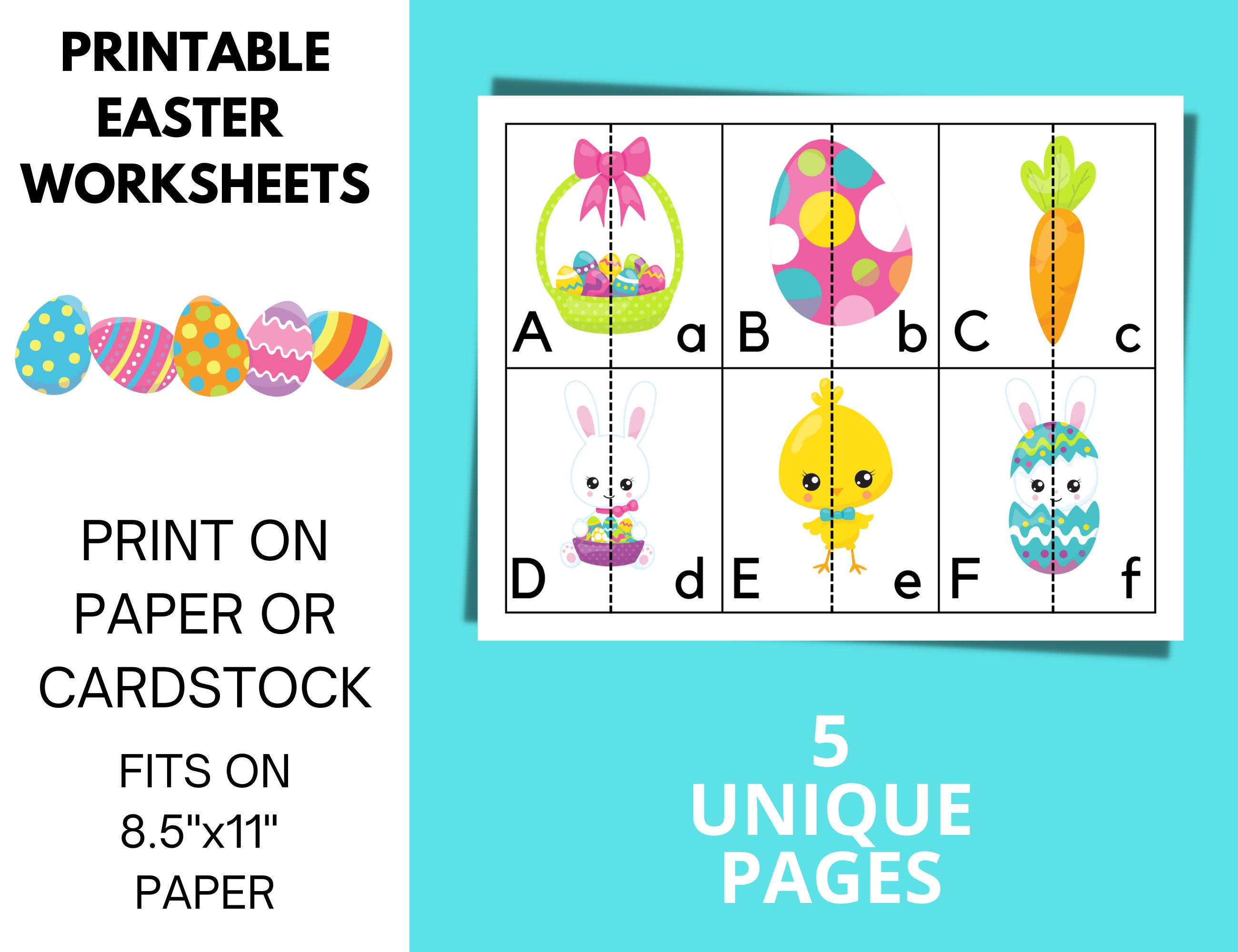 Printable Easter Letter Matching Game, Letter Recognition, Kids Easter ...