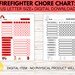 Firefighter Chore Chart for Kids: Printable Responsibility Chart ...
