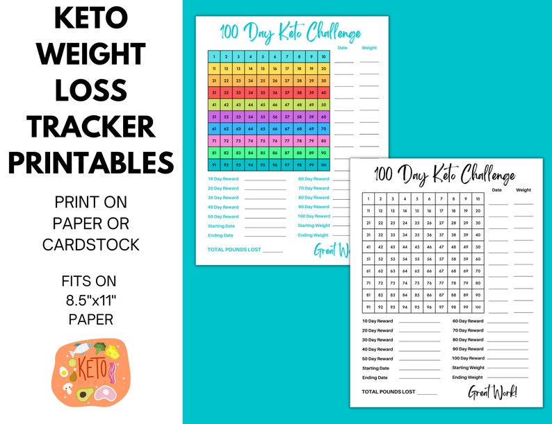 Keto Weight Loss Tracker, Keto Tracker, Low Carb, Keto, Health Tracker ...