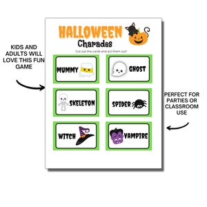 Spooky Halloween Charades Printable - Digital Download Party Game - Etsy