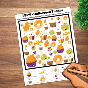 Halloween I Spy Games for Kids, Printable I Spy, Counting Game, Seek ...
