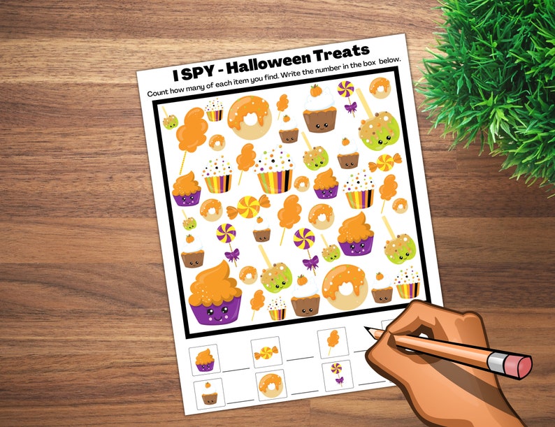 Halloween I Spy Games for Kids, Printable I Spy, Counting Game, Seek ...