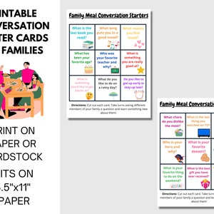 Dinner Conversation Starters, Family Dinner, Conversation Cards ...