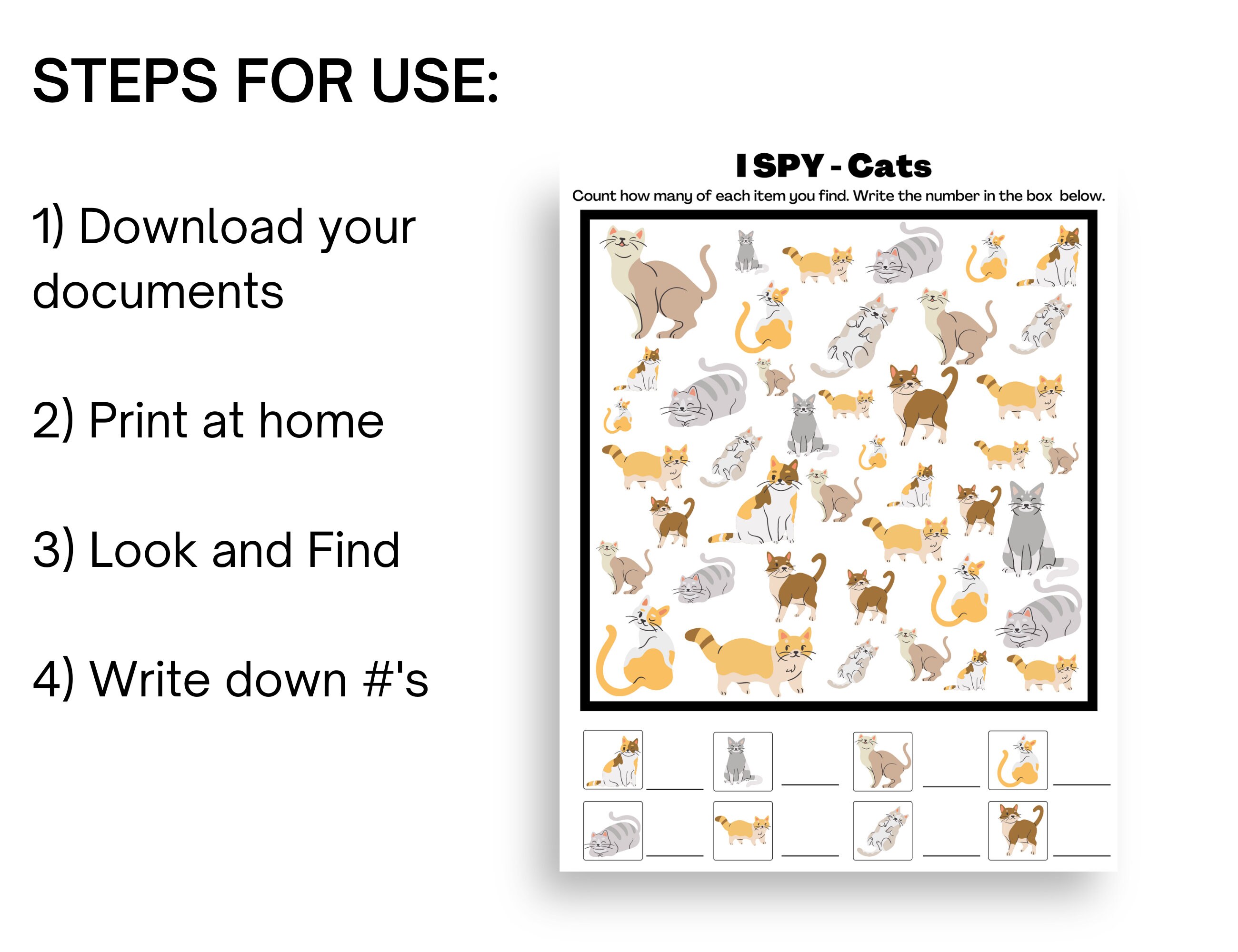 Animal I Spy Games for Kids, Printable I Spy Animals, 5 Look and Find ...