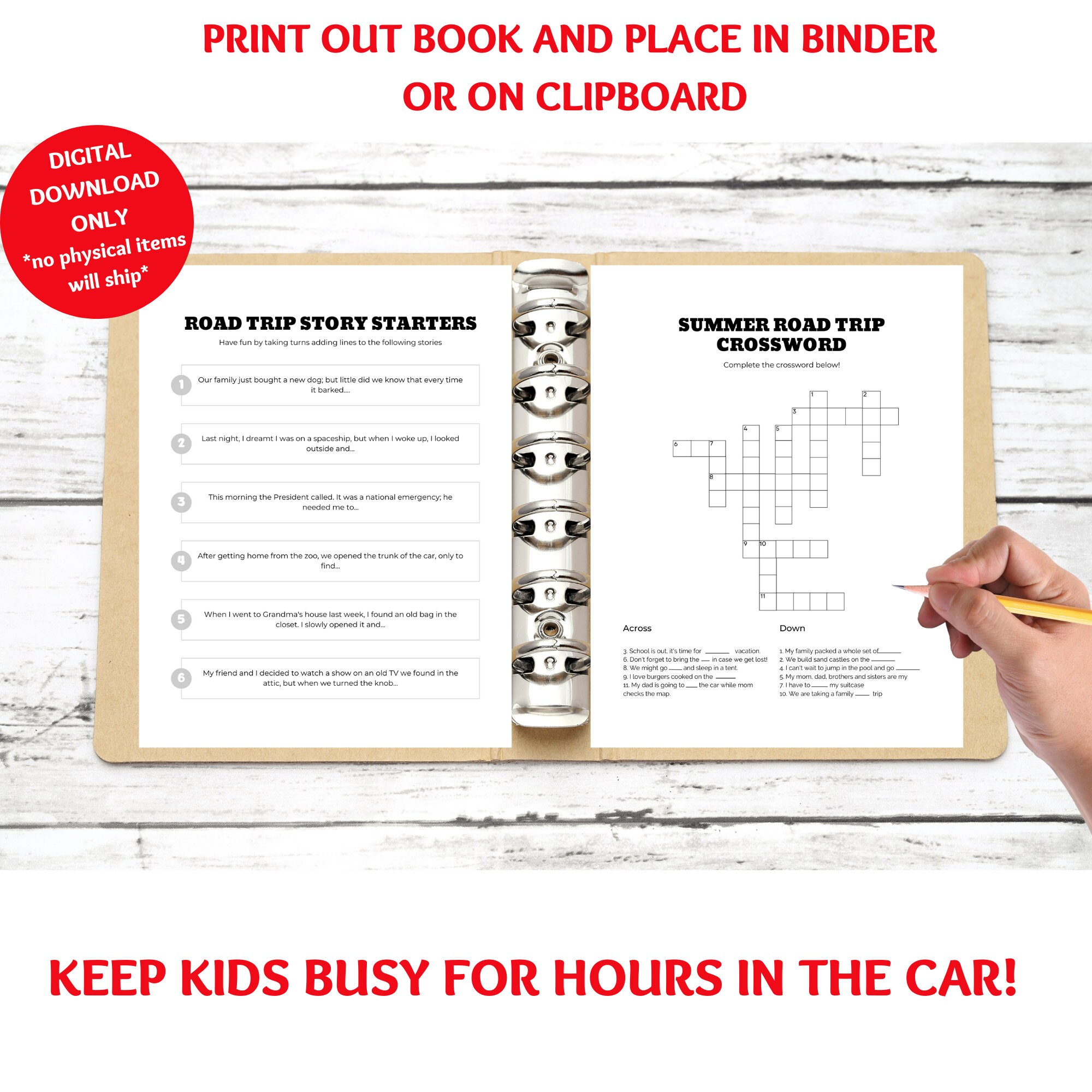 Road Trip Activity Book, Road Trip Printables, Road Trip Activities for ...
