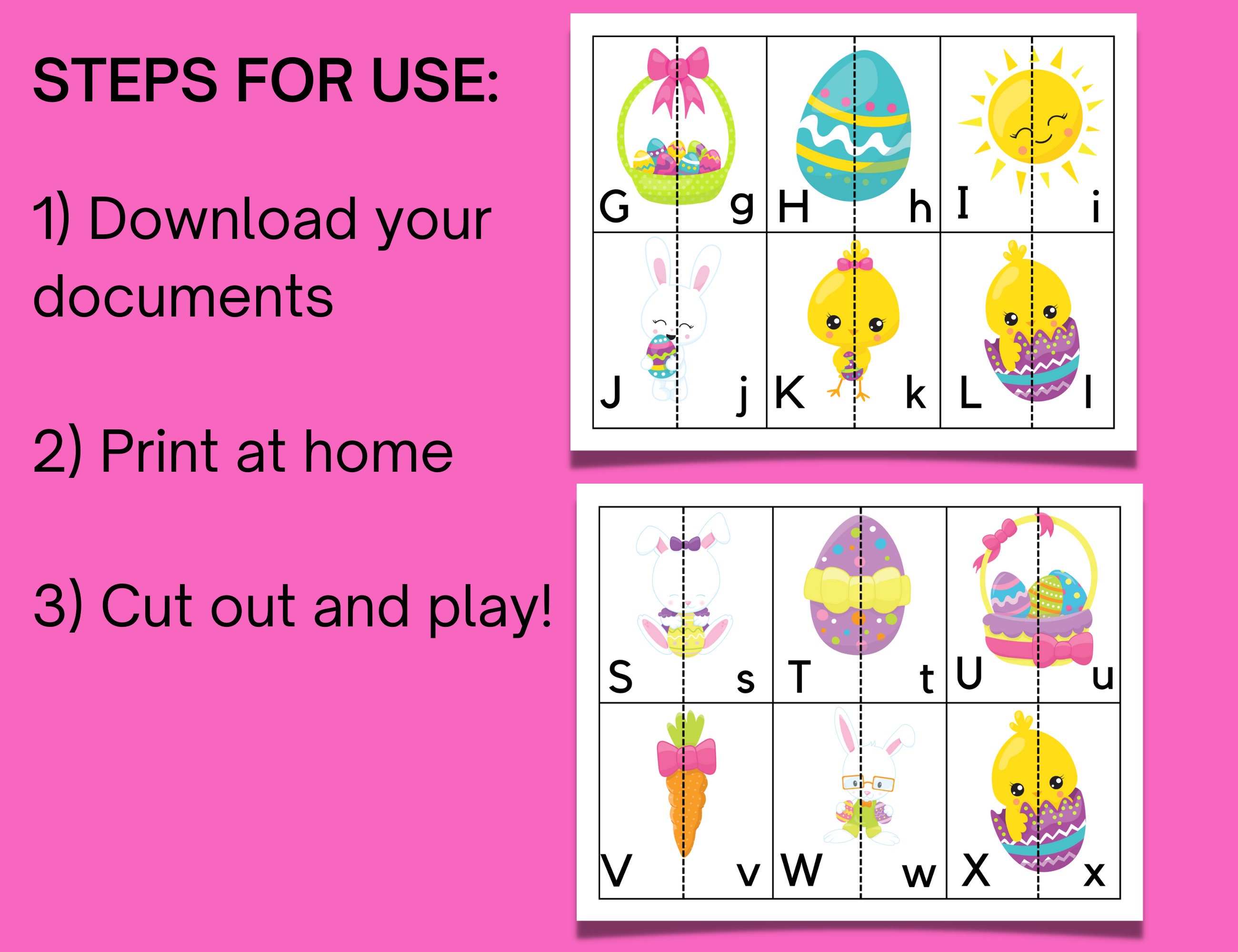 Printable Easter Letter Matching Game, Letter Recognition, Kids Easter ...