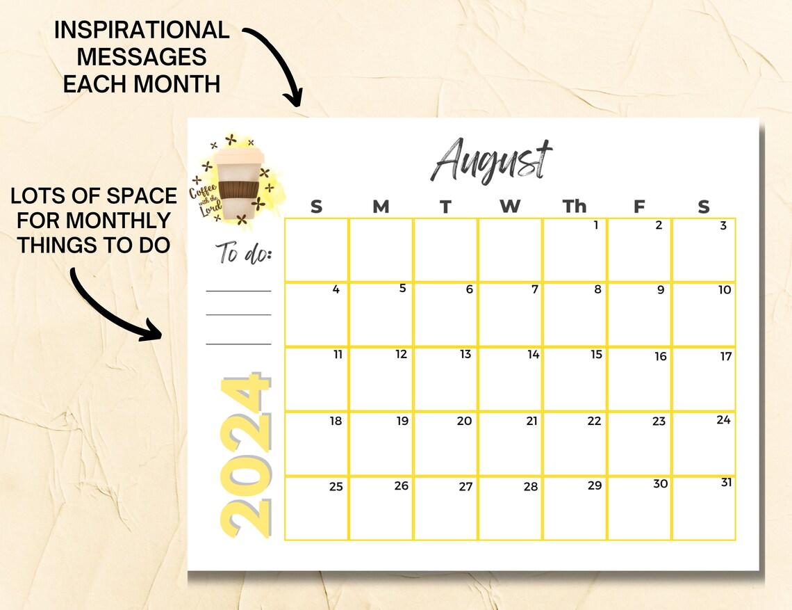 2024 Christian Printable Calendar, Christian Calendar, Printable ...