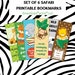 Printable Safari Bookmarks, Bookmarks for Kids, Safari Animal Bookmarks ...