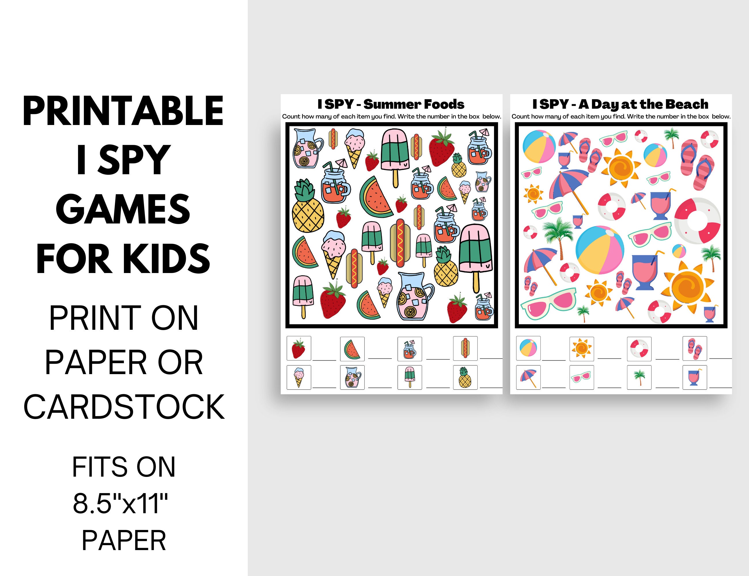 I Spy Printables, I Spy Games, Kids I Spy, Summer I Spy, Summer I Spy ...