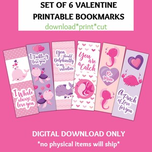 Valentine's Printable Bookmarks, Valentine Bookmarks, Valentine's Day ...