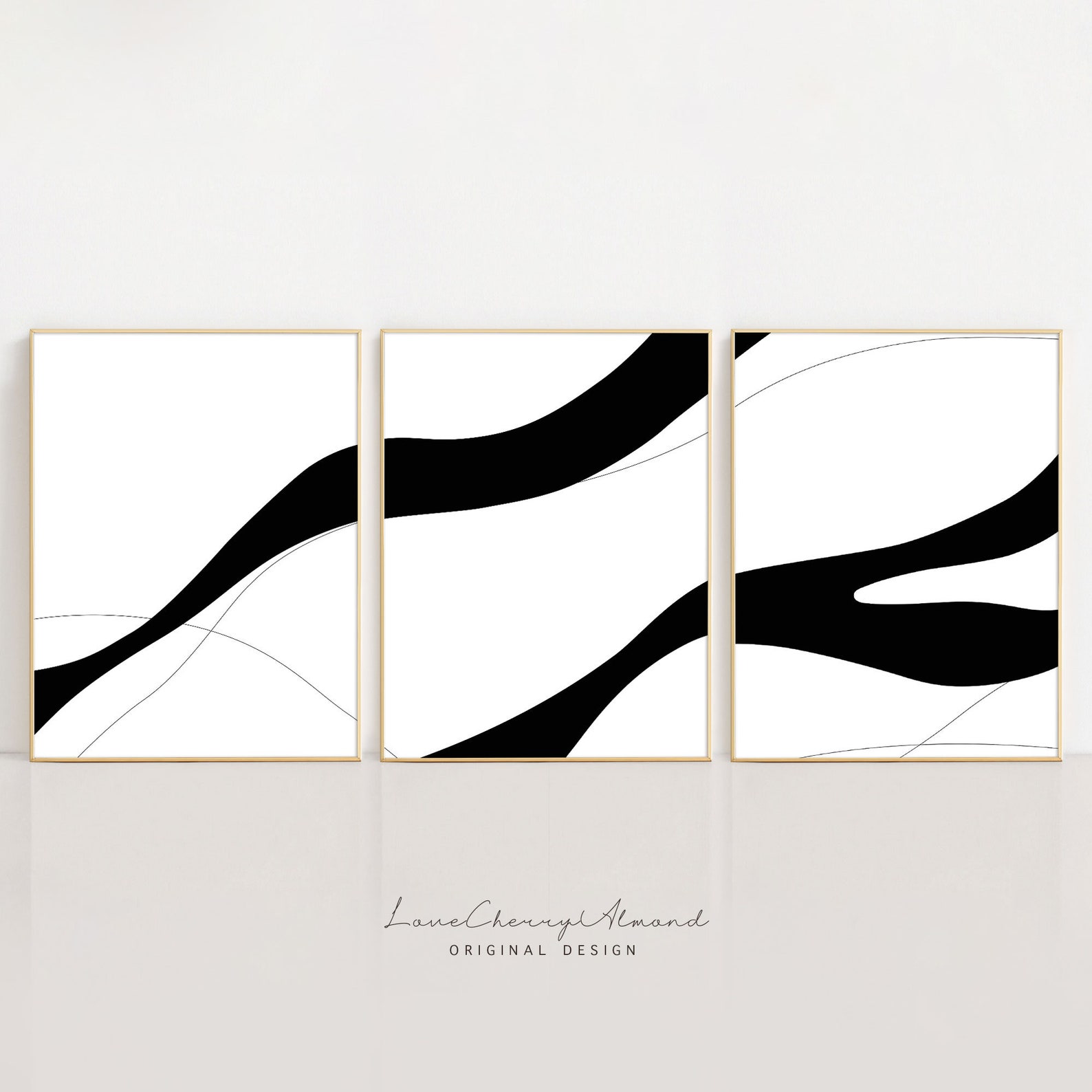 Minimalist Abstract Print Set of 3 Printable Wall Art, Neutral Prints ...