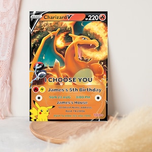 Pokemon Birthday Invitation | Pokemon Card Birthday Party Invite ...