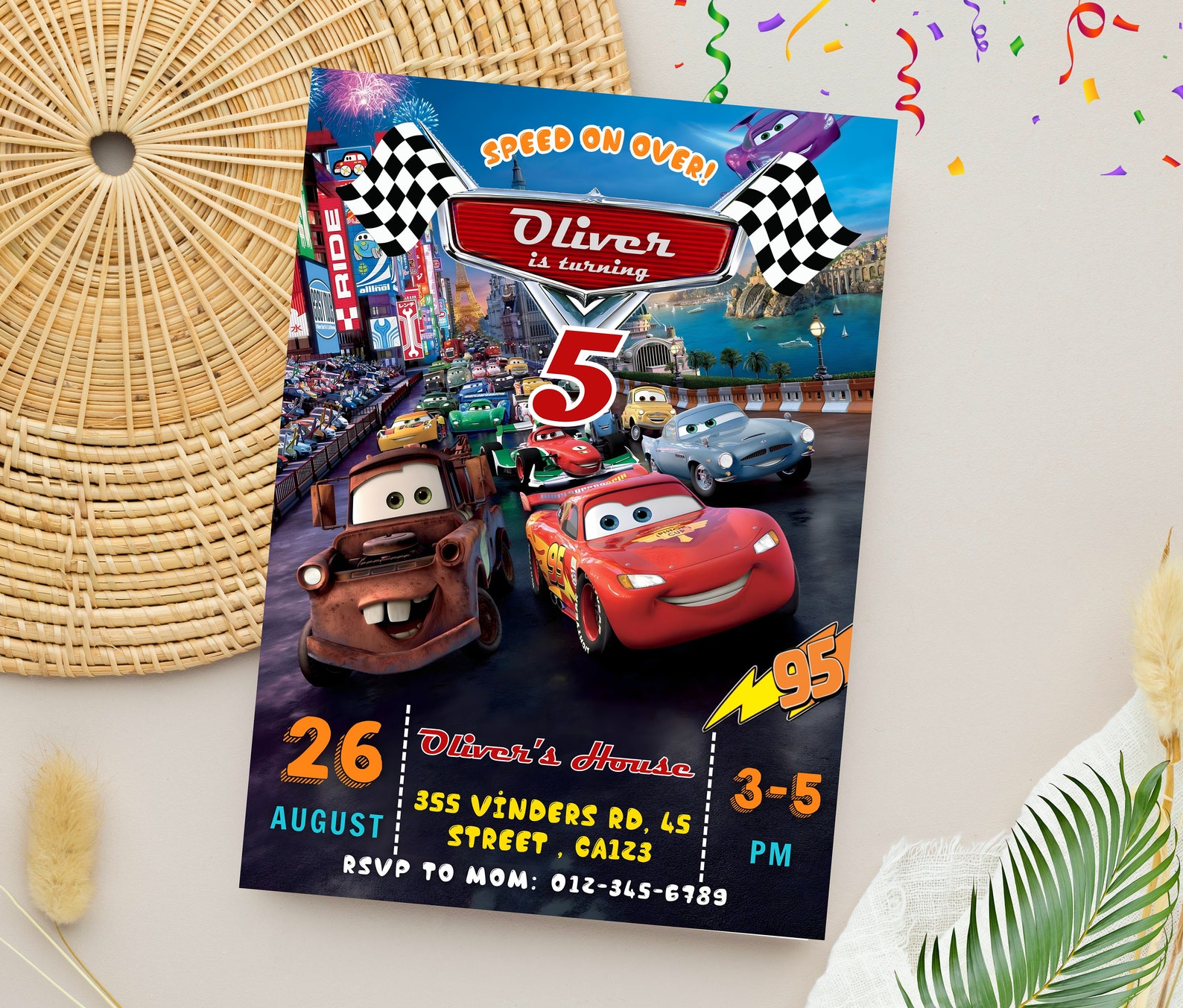 Editable Cars Birthday Invitation | Cars Mcqueen Invitation ...