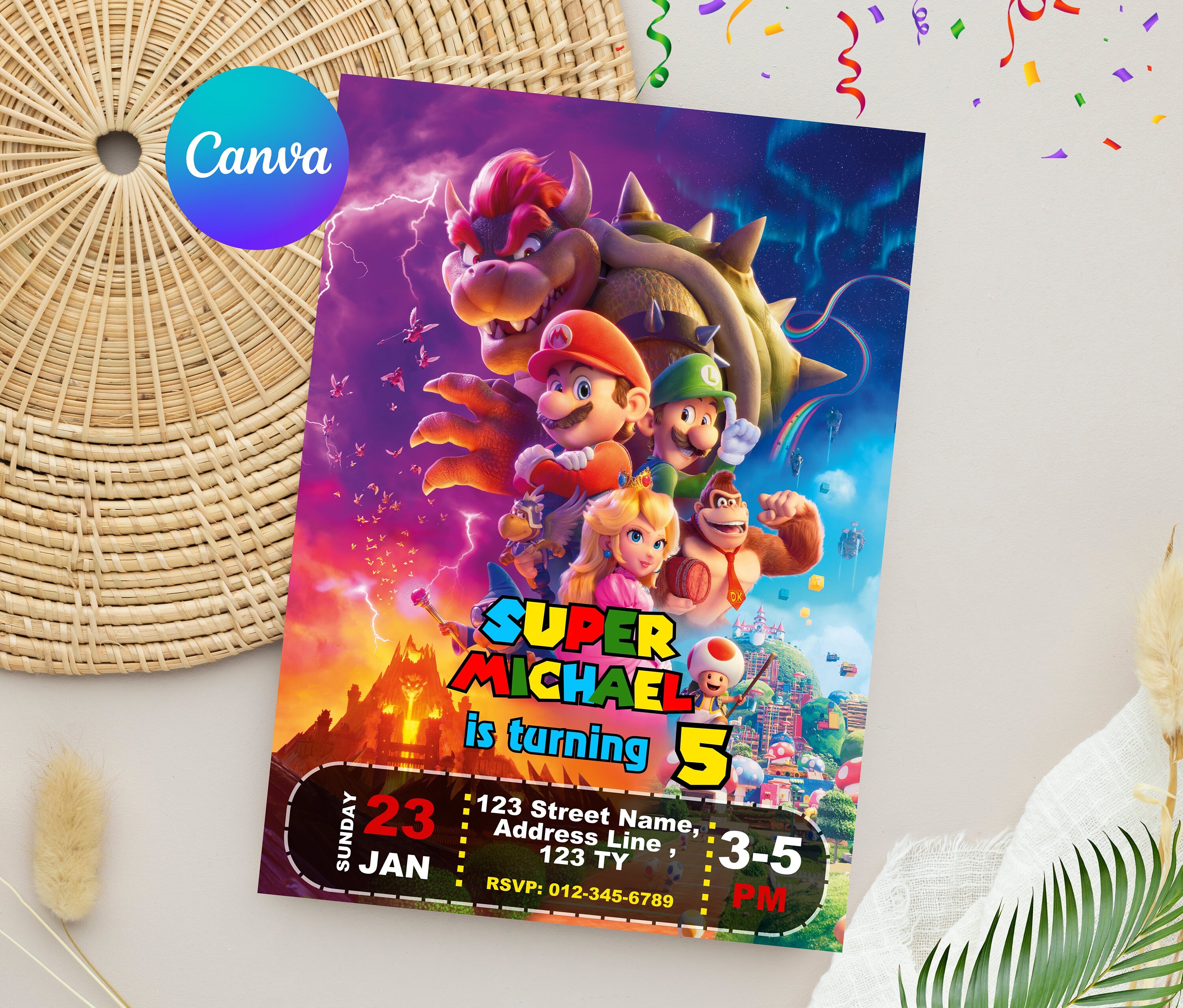 Editable Mario Invitation | Super Mario Birthday Invitation | Mario ...