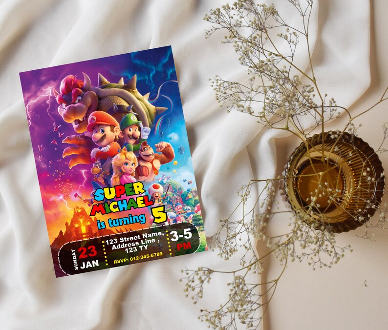 Editable Mario Invitation | Super Mario Birthday Invitation | Mario ...