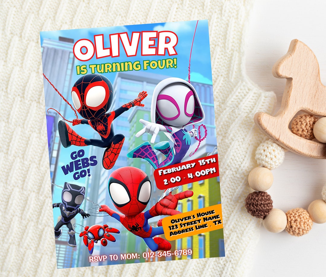 Editable Spidey Birthday Invitation | Digital Spidey and His Amazing ...