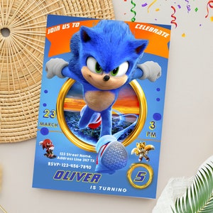 Editable Sonic Birthday Invitation | Sonic the Hedgehog Birthday Invite ...