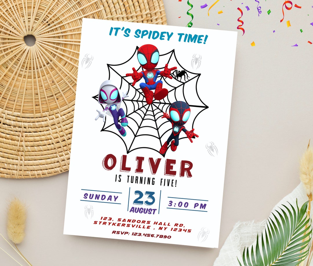 Editable Spidey Invitation | Spidey and His Friends Birthday Invite ...