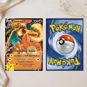 Pokemon Birthday Invitation | Pokemon Card Birthday Party Invite ...