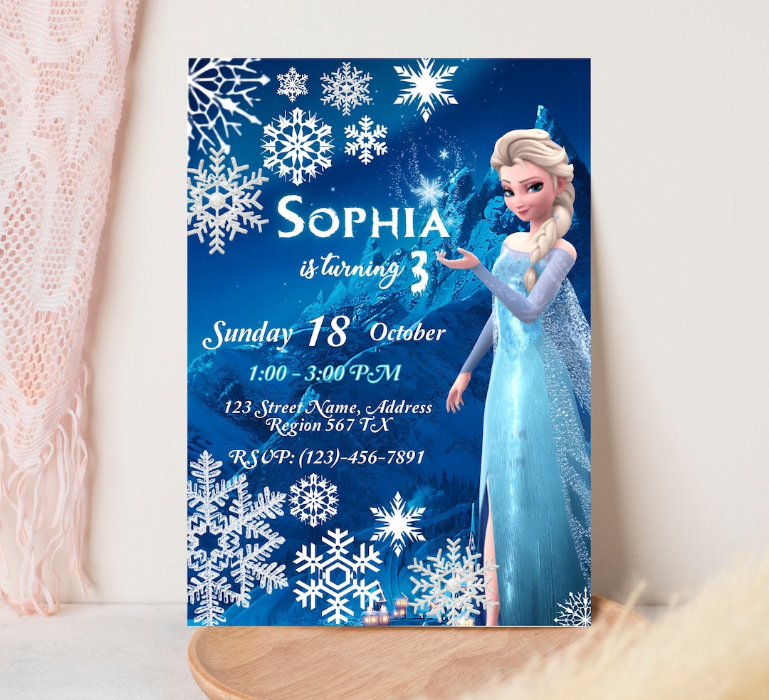 Frozen Invitation | Editable Frozen Party Invite | Personalized Frozen ...