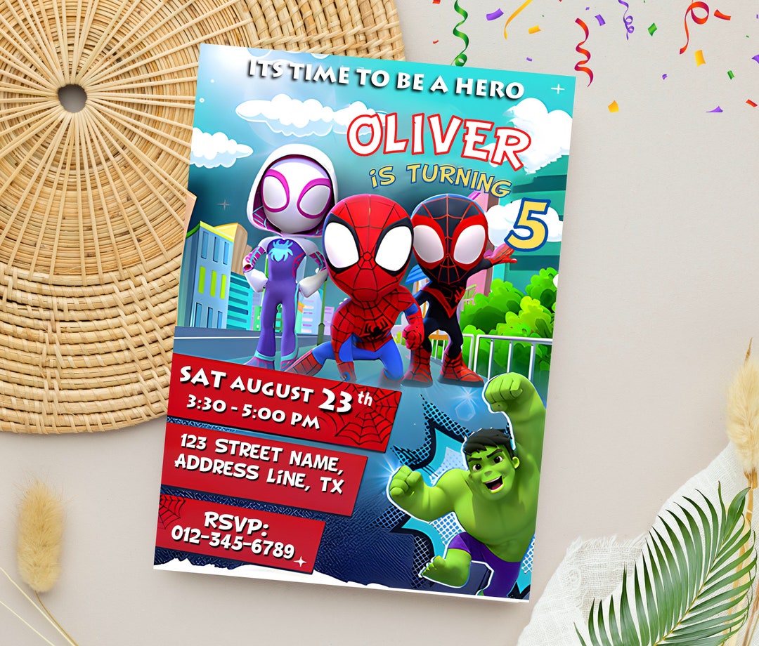Spidey Invitation | Editable and Personalized Spidey Party Invite | His ...
