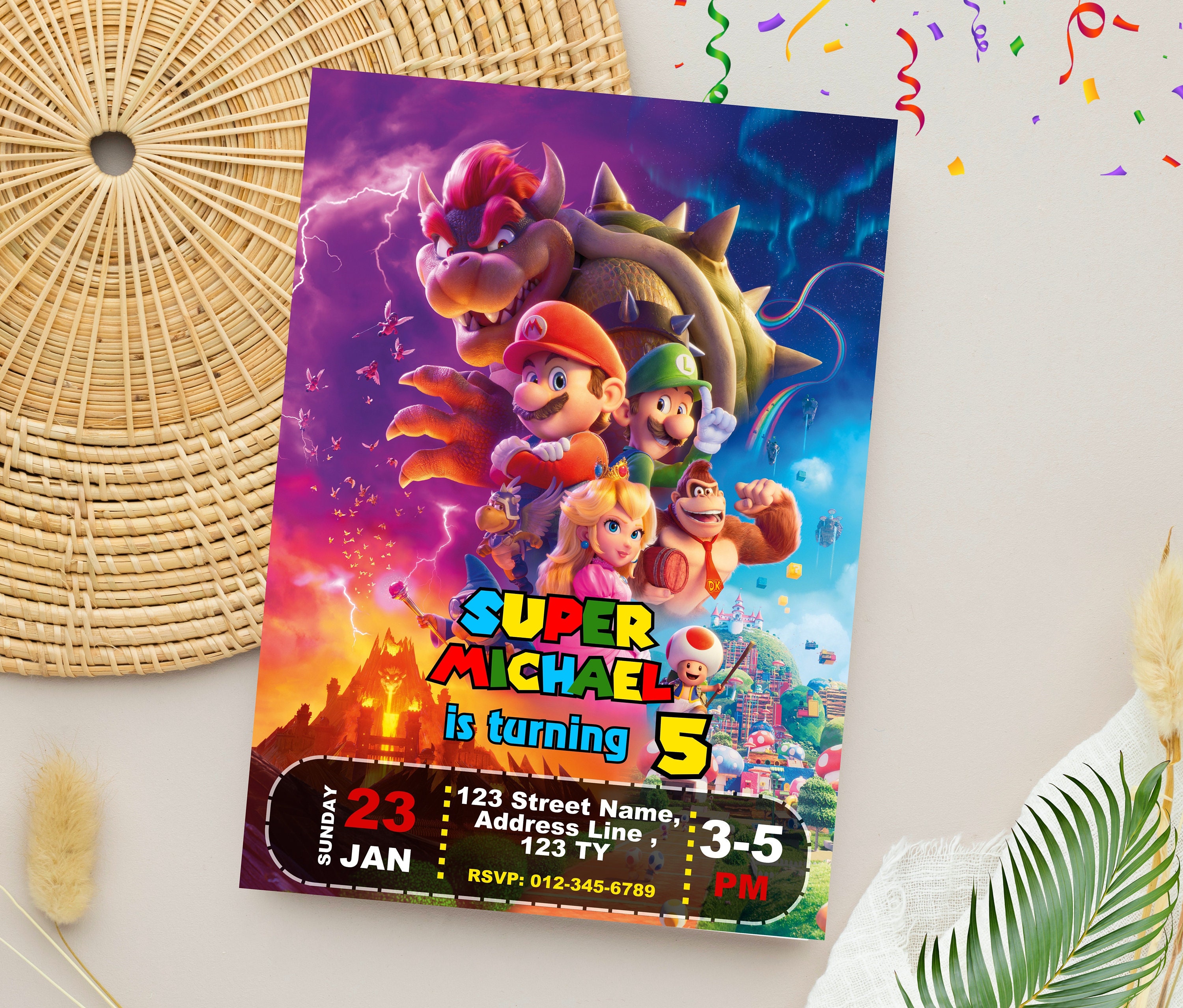 Editable Mario Invitation | Super Mario Birthday Invitation | Mario ...